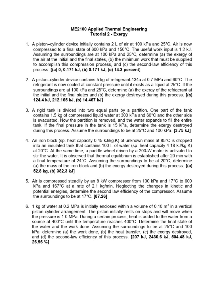 Tut 2 | PDF | Exergy | Nature