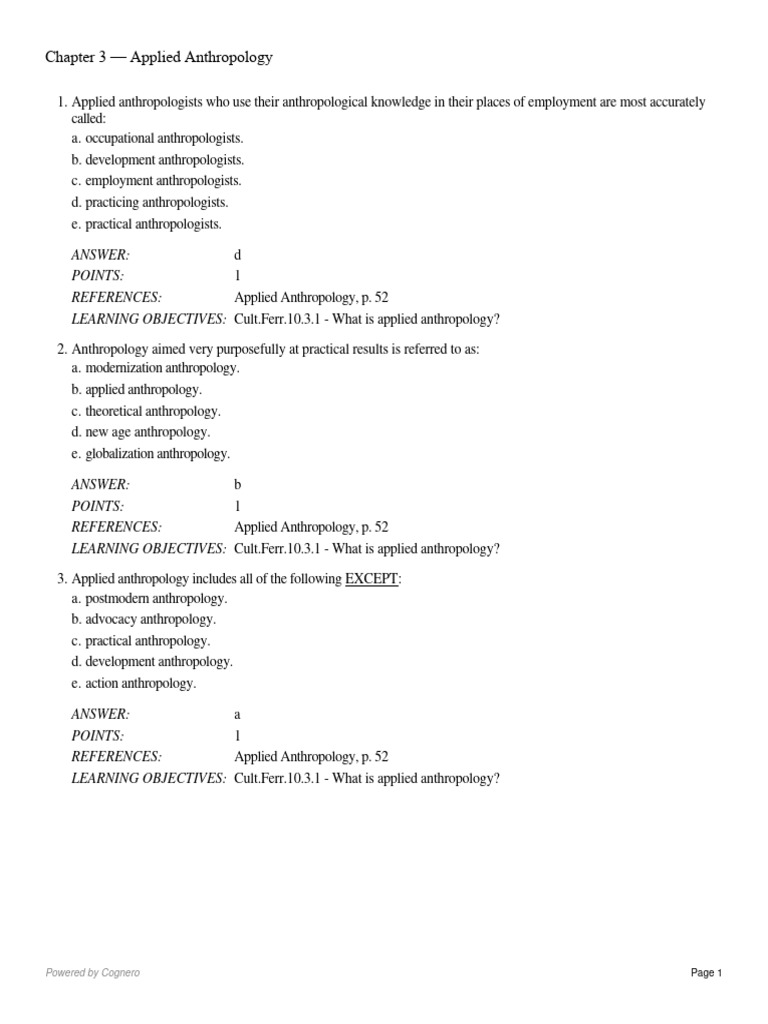Chapter 3 14 Applied Anthropology | PDF | Anthropology | Ethnography