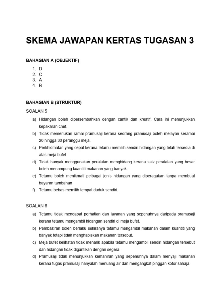 Skema Jawapan KT 3 | PDF
