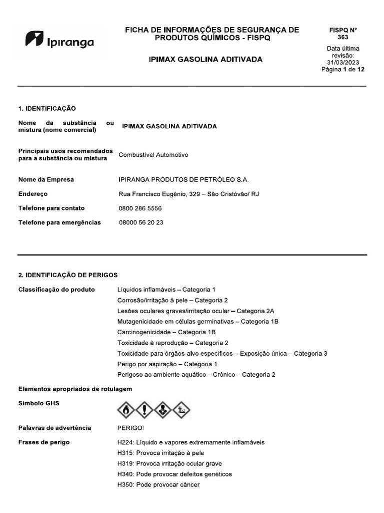 Fispq - Gasolina Aditivada | PDF
