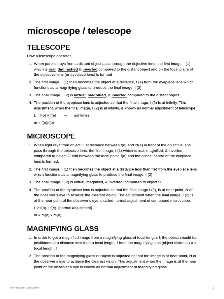 Microscope Telescope | PDF | Glass Applications | Optics