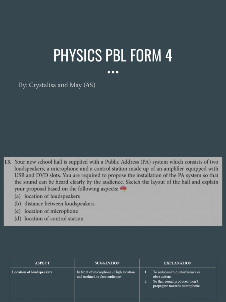 Physics PBL Form 4 | PDF