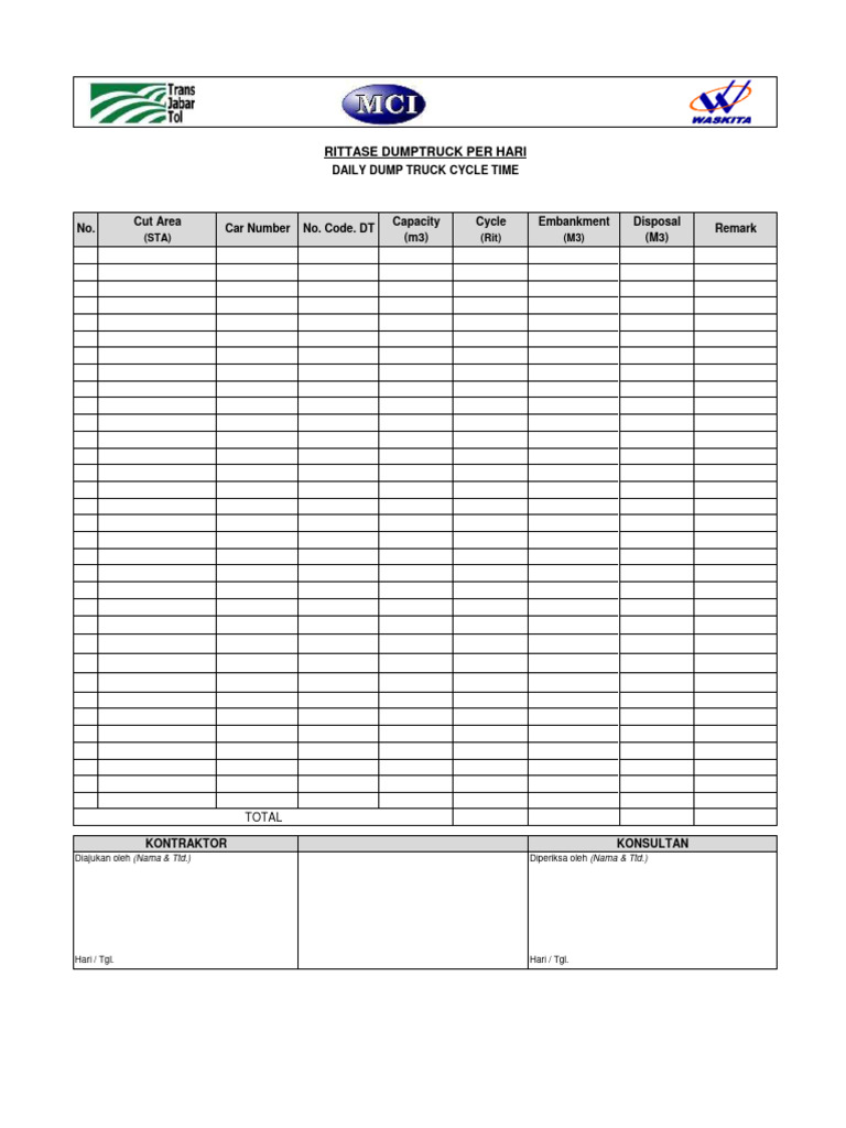 Daily Dump Truck Cycle Time Rittase Dump | PDF