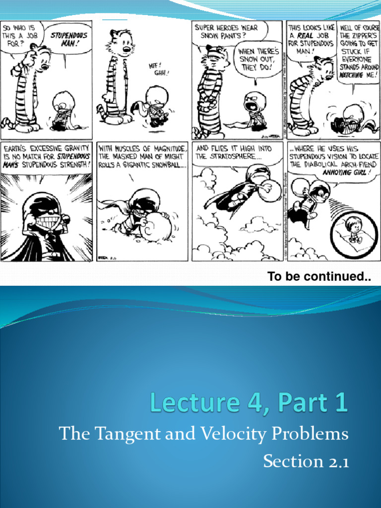 Lecture 4, Part 1, The Tangent and Velocity Problems | PDF | Tangent | Velocity