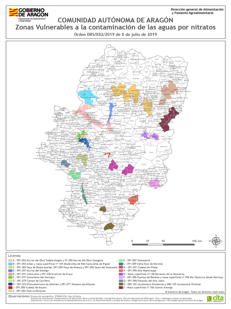 Zonas Vulnerables A Contaminación Por Nitratos en Aragón (2019) | Descargar gratis PDF ...