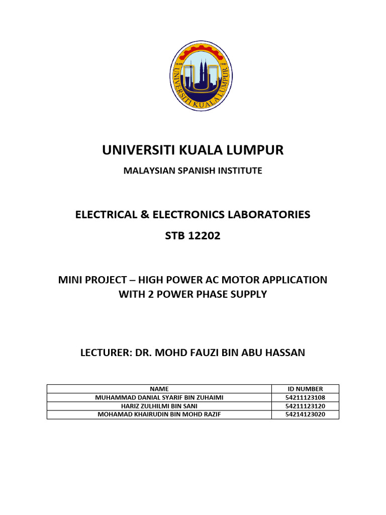 Report EEL Mini Project | PDF | Electric Motor | Alternating Current