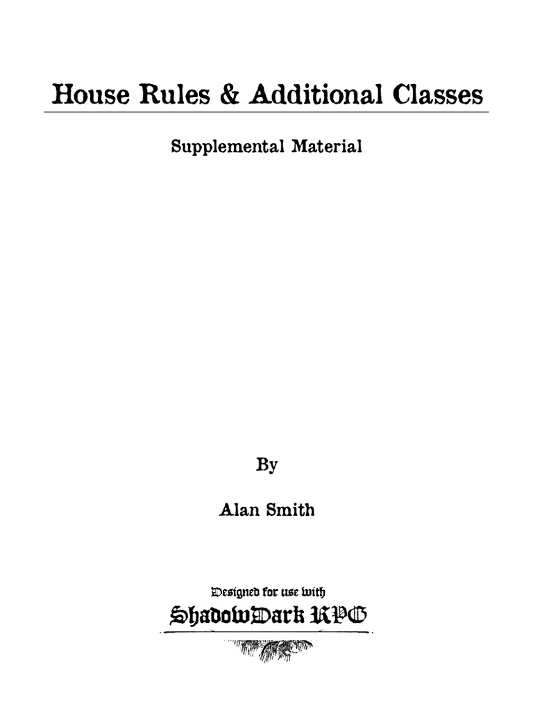 Shadowdark House Rules & Classes | PDF