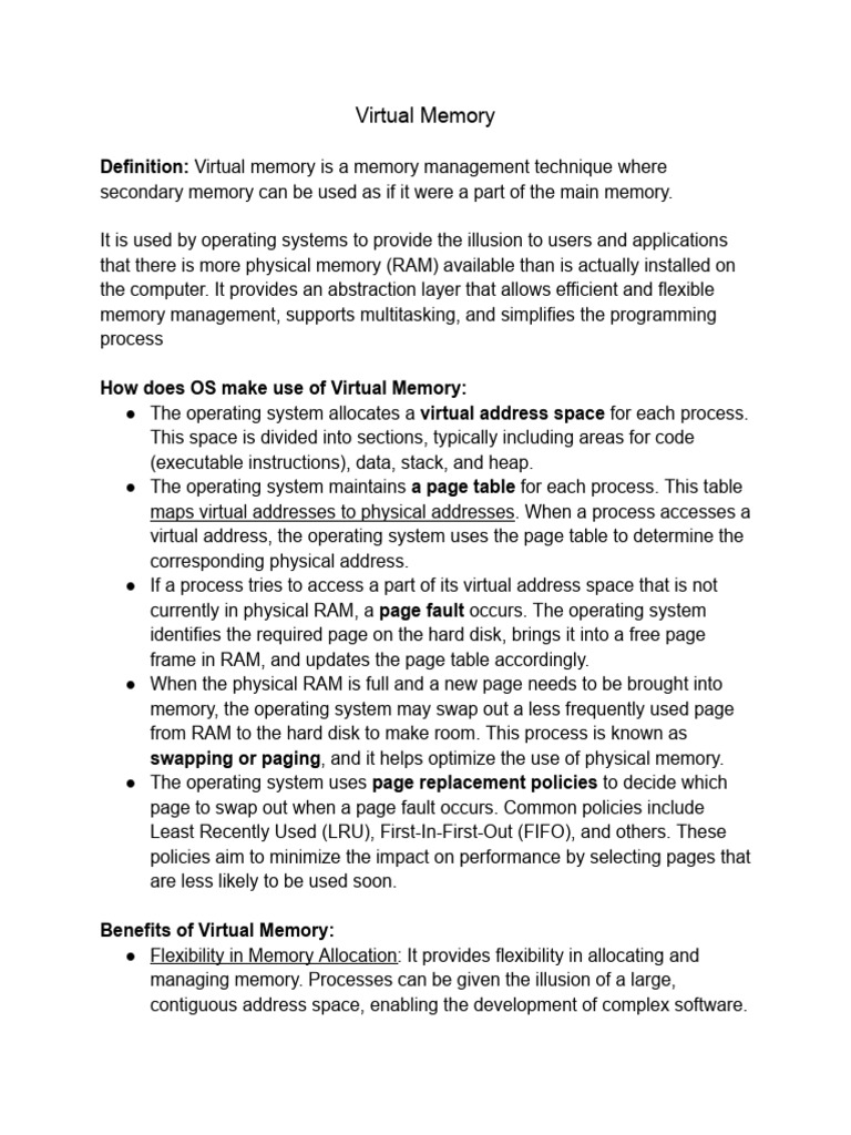 Virtual Memory | PDF | Computer Data Storage | Operating System