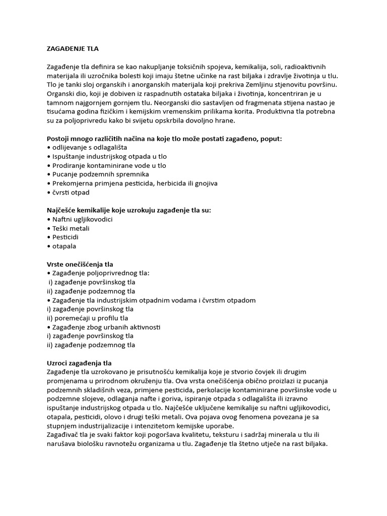 Zagađenje Tla | PDF