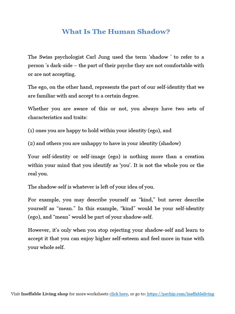 Shadow Work PDF | PDF | Shadow (Psychology) | Metaphysics Of Mind