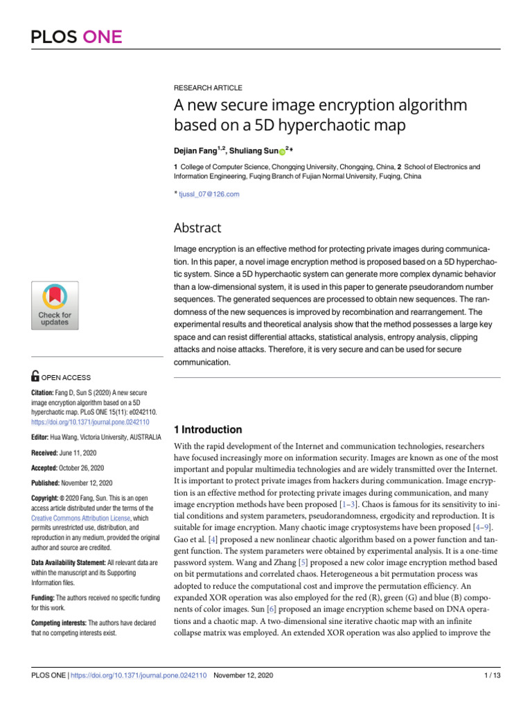 A_new_secure_image_encryption_algorithm_based_on_a | PDF | Encryption | Chaos Theory