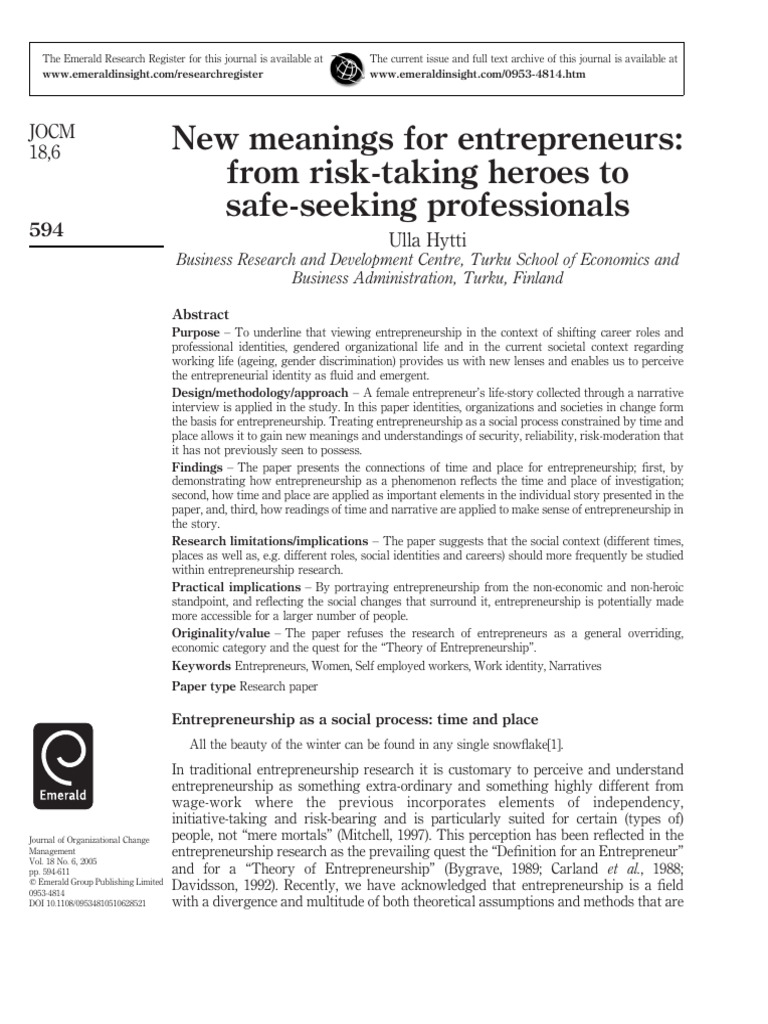 Entreprenuership and Professions | PDF | Entrepreneurship | Narrative