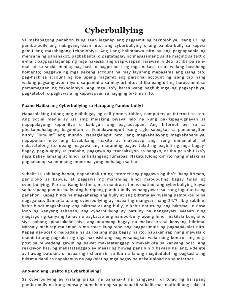 Cyberbullying | PDF