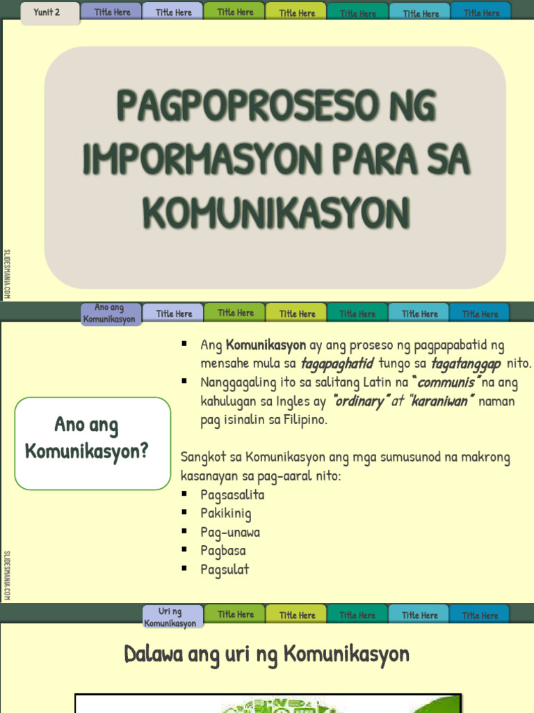 Pagproseso NG Impormasyon para Sa Komunikasyon | PDF
