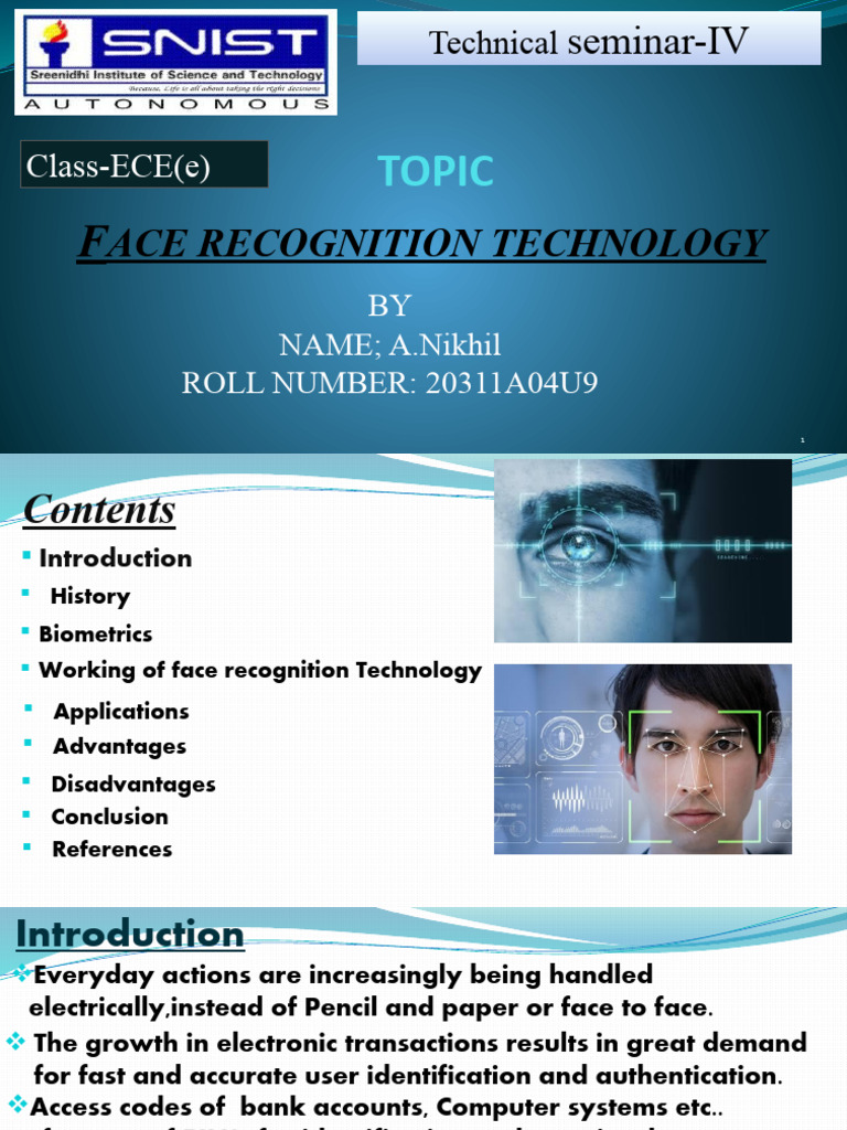 Face Recognition Technology Overview | PDF | Biometrics | Personal ...