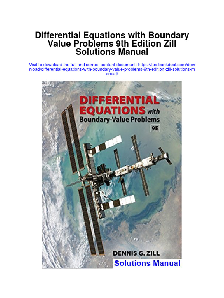 Instant Download Differential Equations With Boundary Value Problems 9th Edition Zill Solutions ...