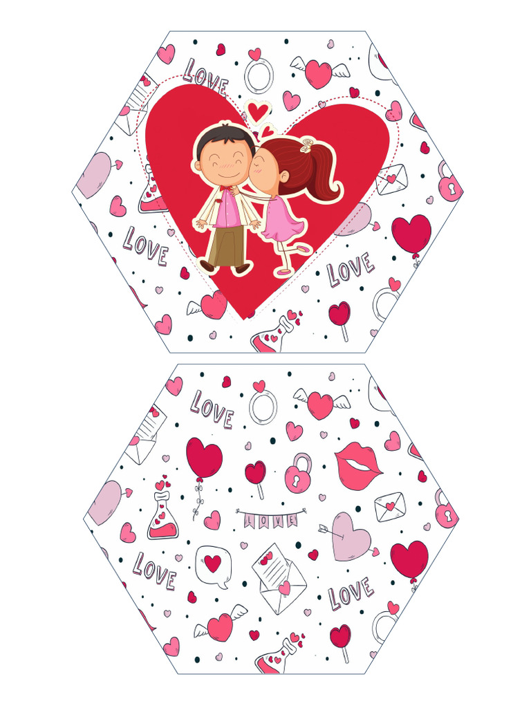 Caja Explosiva San Valentín Hexagonal Pdf