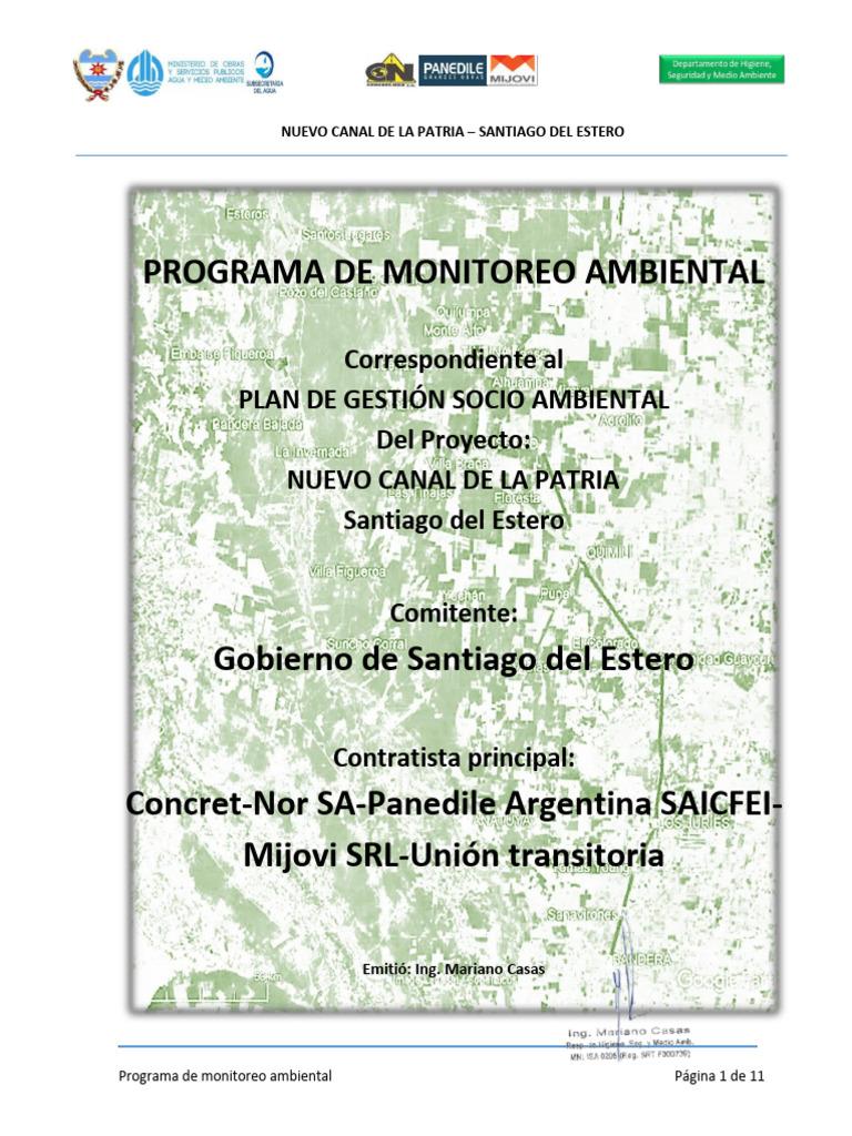 Programa de Monitoreo Ambiental - Canal Patria | PDF | Entorno natural ... Programa de Monitoreo Ambiental - Canal Patria | PDF | Entorno natural ...