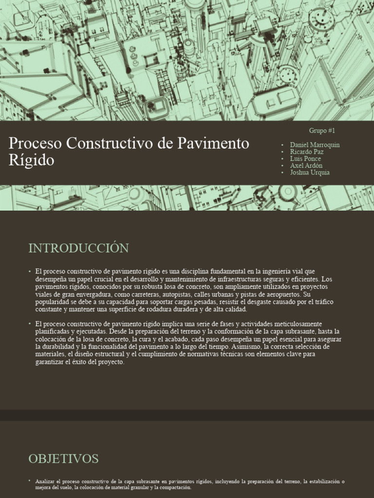 Proceso Constructivo de Pavimento Rigido | PDF | Hormigón | Materiales