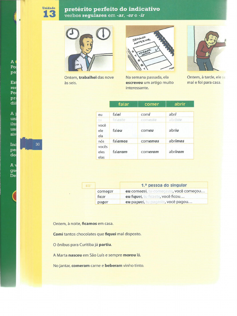 Pretérito Perfeito Verbos Regulares | PDF