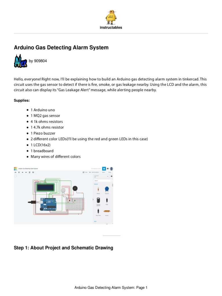 Arduino Gas Detecting Alarm System | PDF | Arduino | Sensor