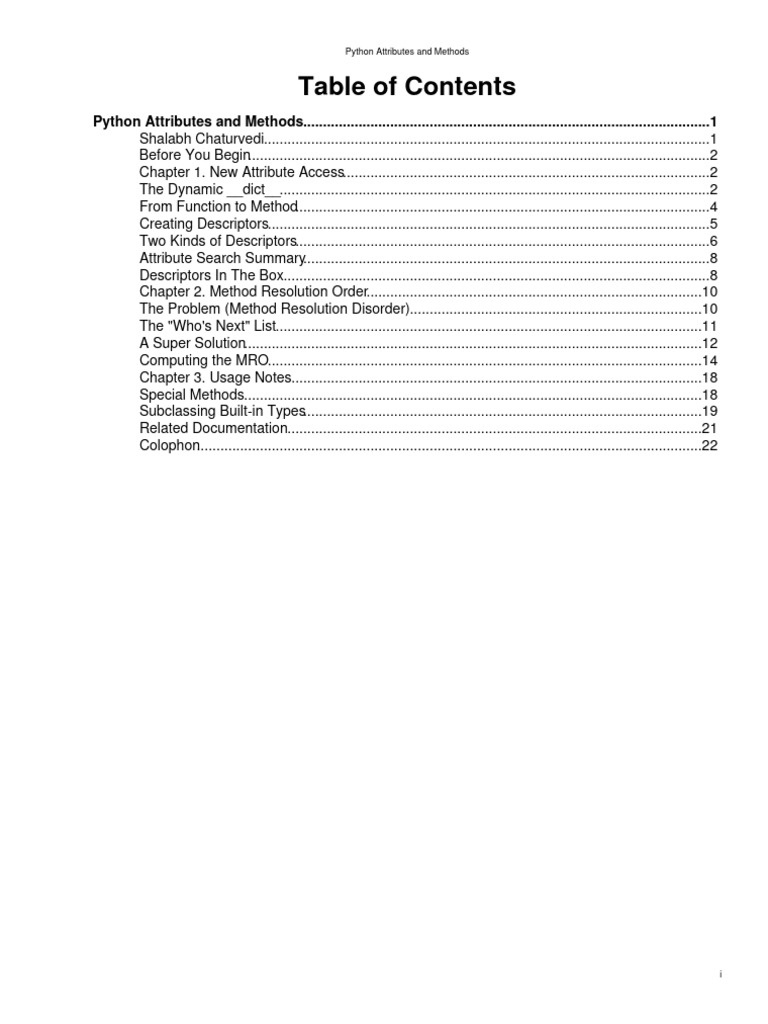 Python Attributes And Methods Pdf Class Computer Programming Method Computer Programming