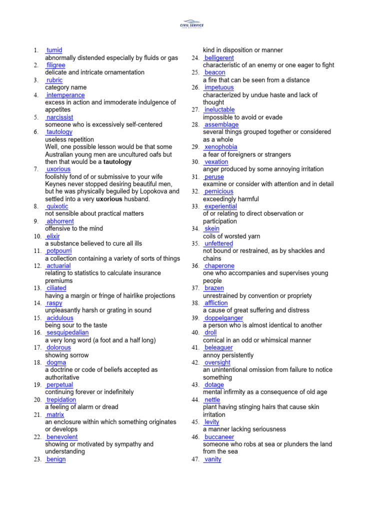 500 Vocabulary Words | PDF