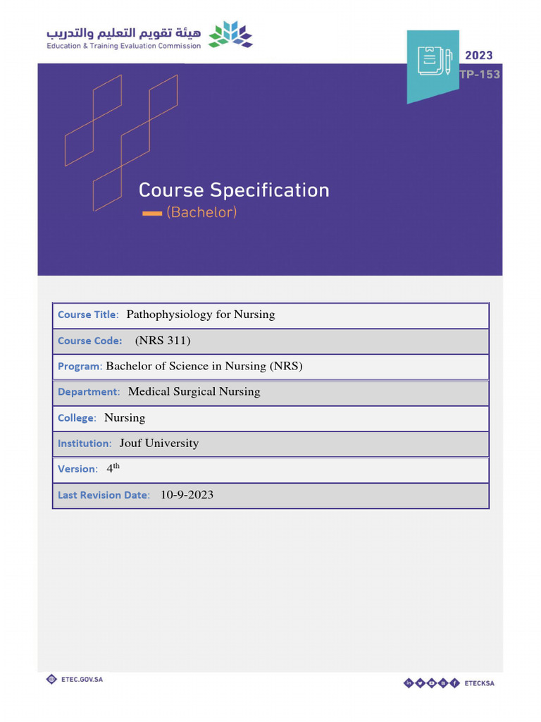 Pathophysiology For Nursing - Spec | PDF | Educational Technology | Kidney