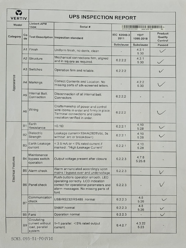 UPS Inspection Report | PDF