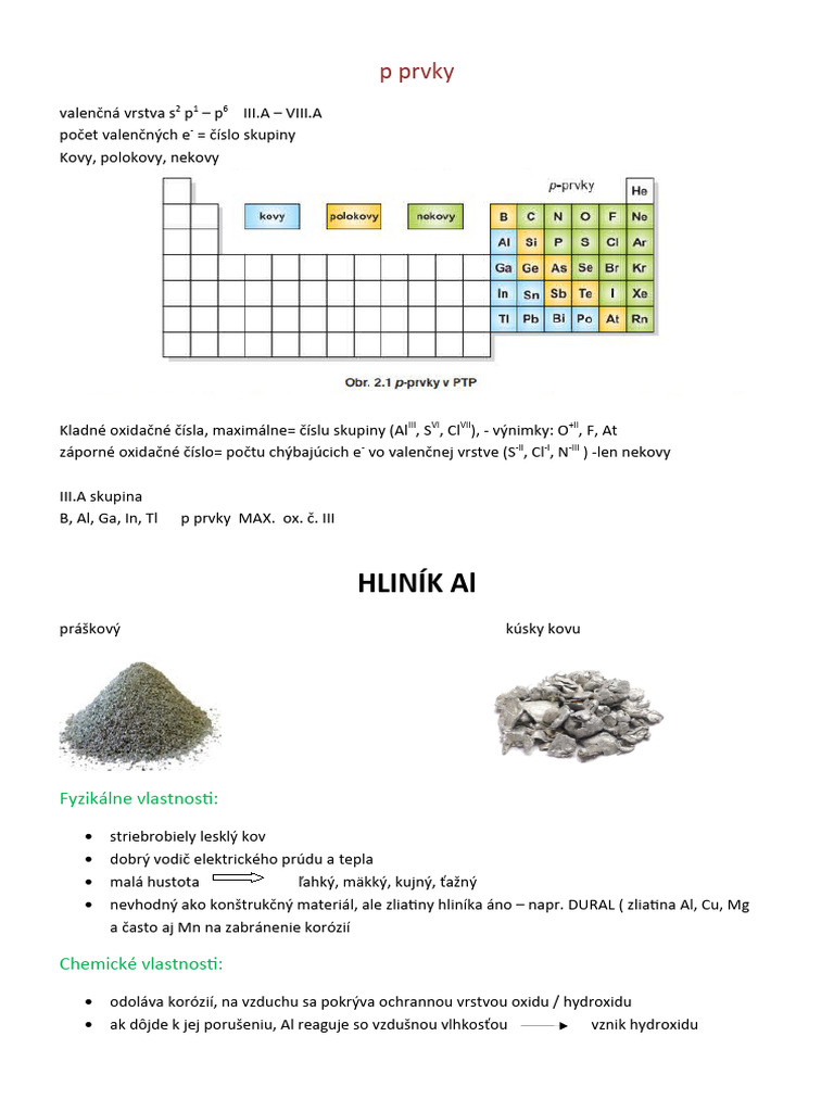 P Prvky A Hliník | PDF
