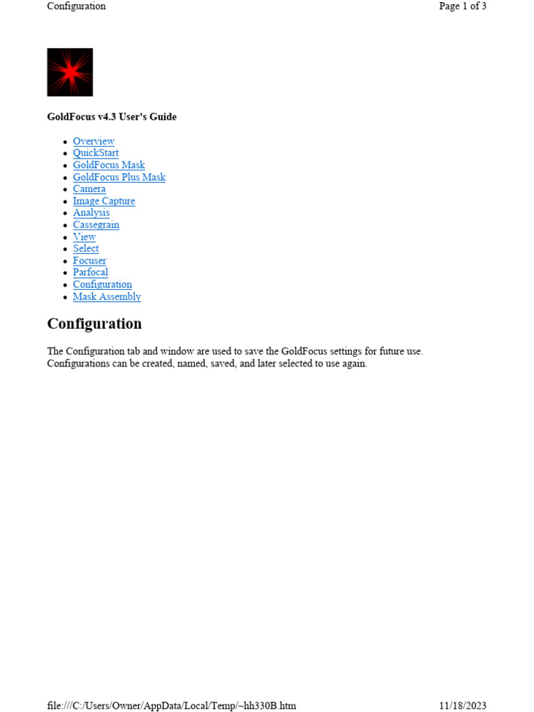 Goldfocus4 3configuration | PDF | Camera | Computer Architecture