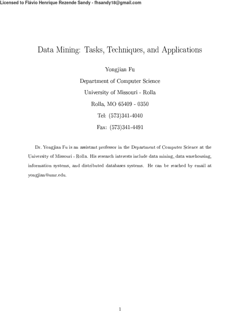 Data Mining Tasks Techniques and Applications | PDF