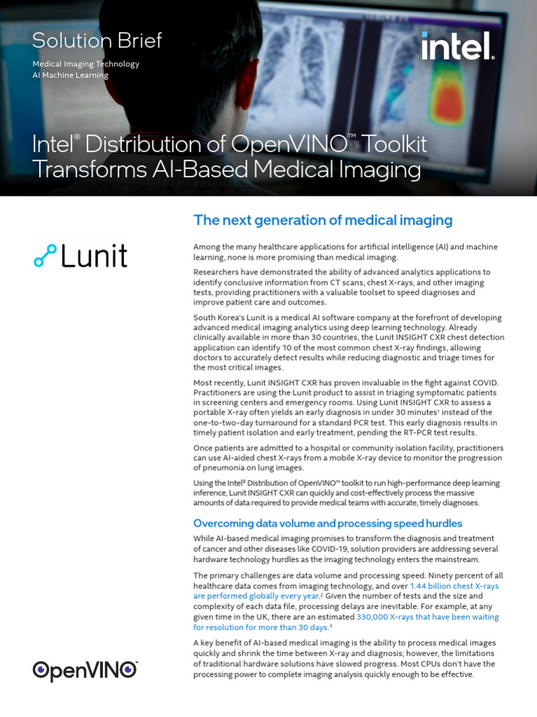 Lunit Insight CXR Openvino Solution Brief | Download Free PDF | Medical Imaging | Medical Diagnosis