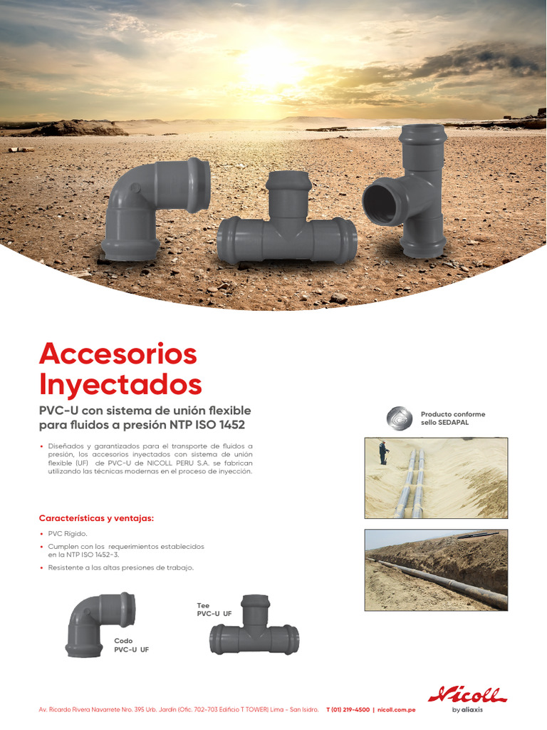 Ficha Técnica Accesorios Inyectados Nicoll-SANITARIA | PDF