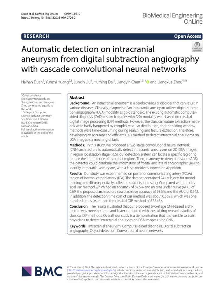 Automatic Detection On Intracranial Aneurysm From Digital Subtraction Angiography With Cascade