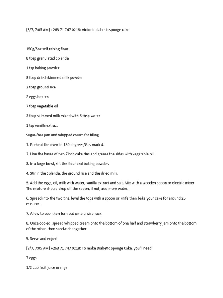 .Diabetic Recipes With MR Bee - 1660298973000 | PDF | Cakes | Baking