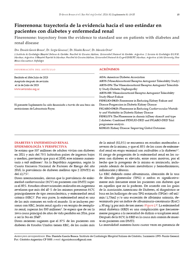 Finerenona: Uso y Mecanismo en ERC | PDF | Medicina CLINICA | Salud pública
