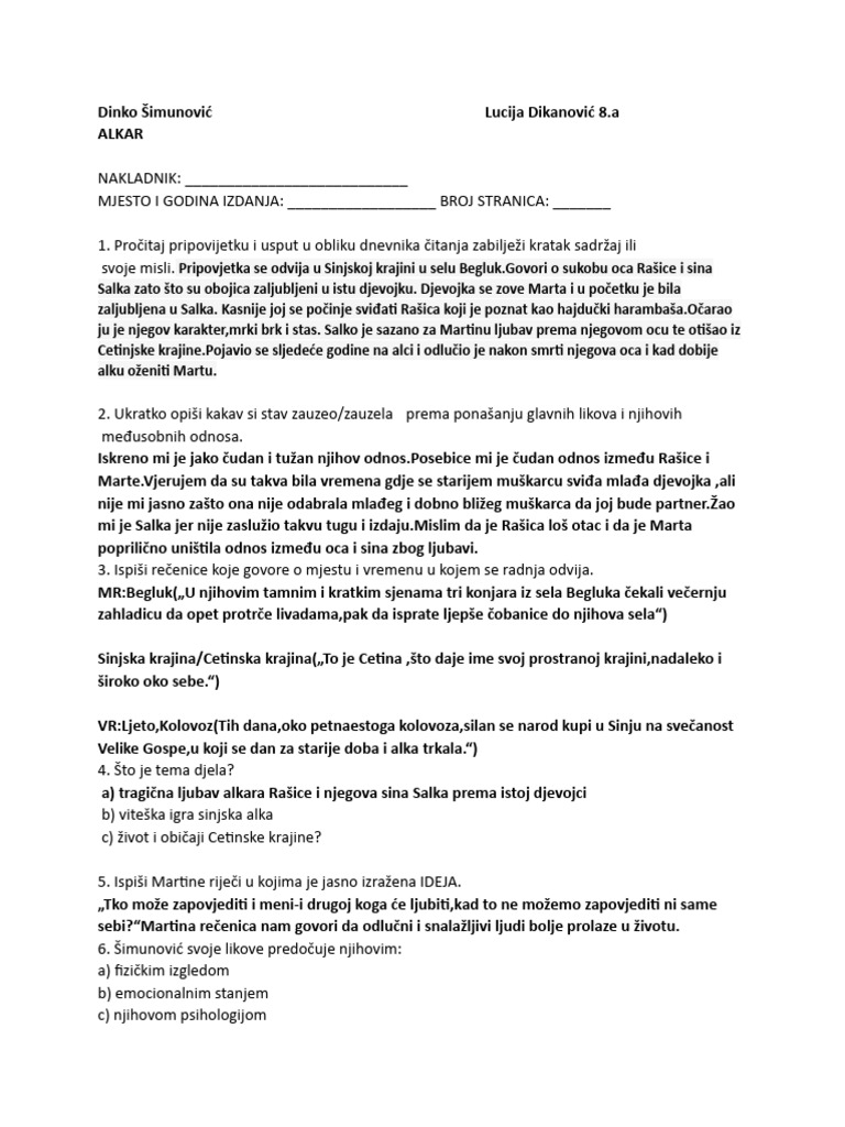 Dinko Šimunović - Alkar | PDF