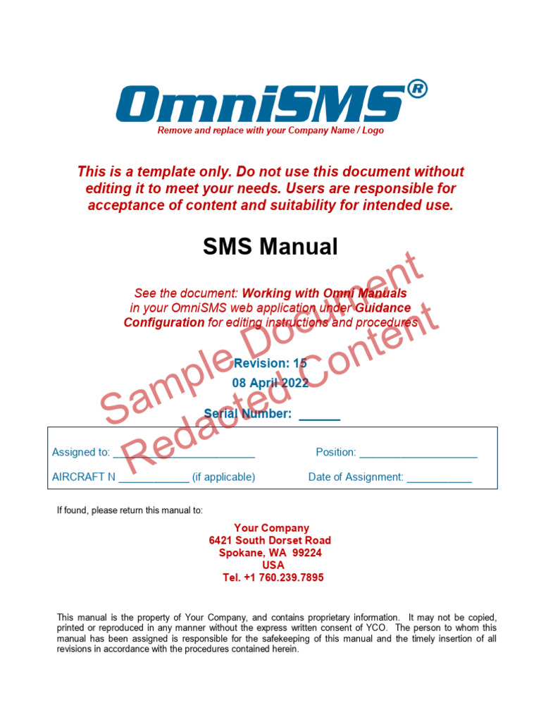 Omni Aviation SMS Manual SMSVP Version | PDF | Risk | Safety