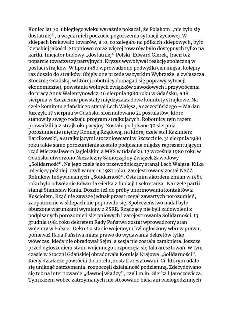 Solidarnosc | PDF