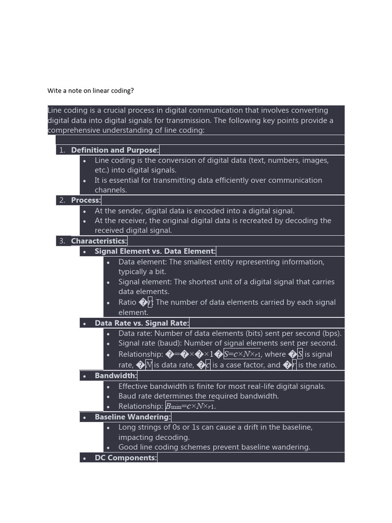 Understanding Line Coding in Digital Signals | PDF | Digital Signal ...