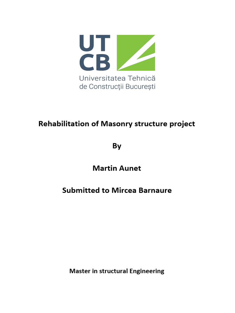 Rehabilitation of Masonry Structure Project | PDF | Concrete | Masonry