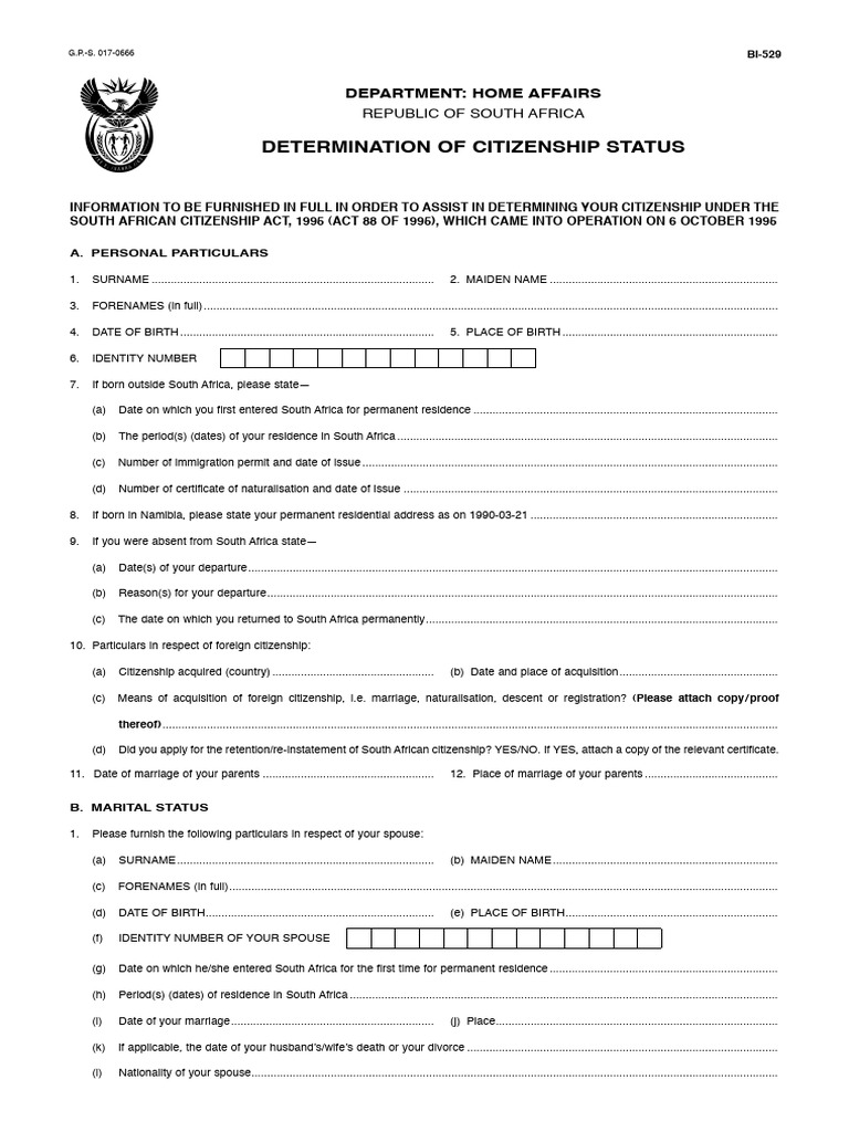 BI-529 Determination Citizenship | PDF | Naturalization | Nation