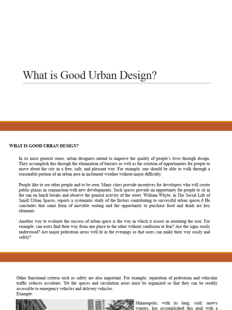 Key Elements of Good Urban Design | PDF | Neighbourhood | Transport