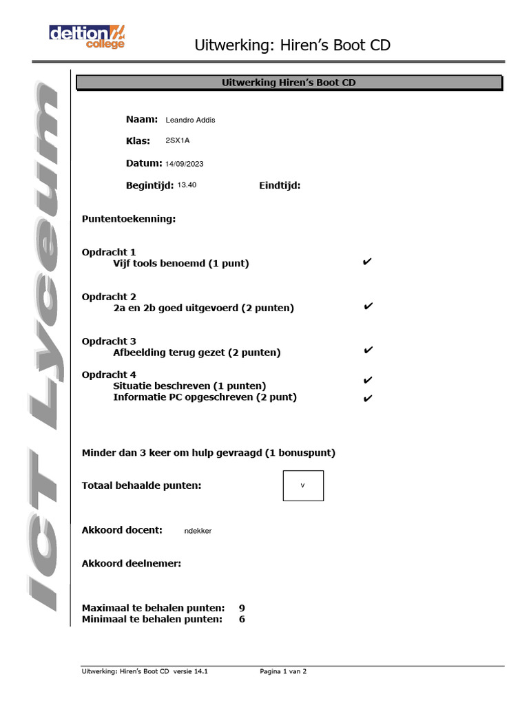 08 Hirens Uitwerking | PDF