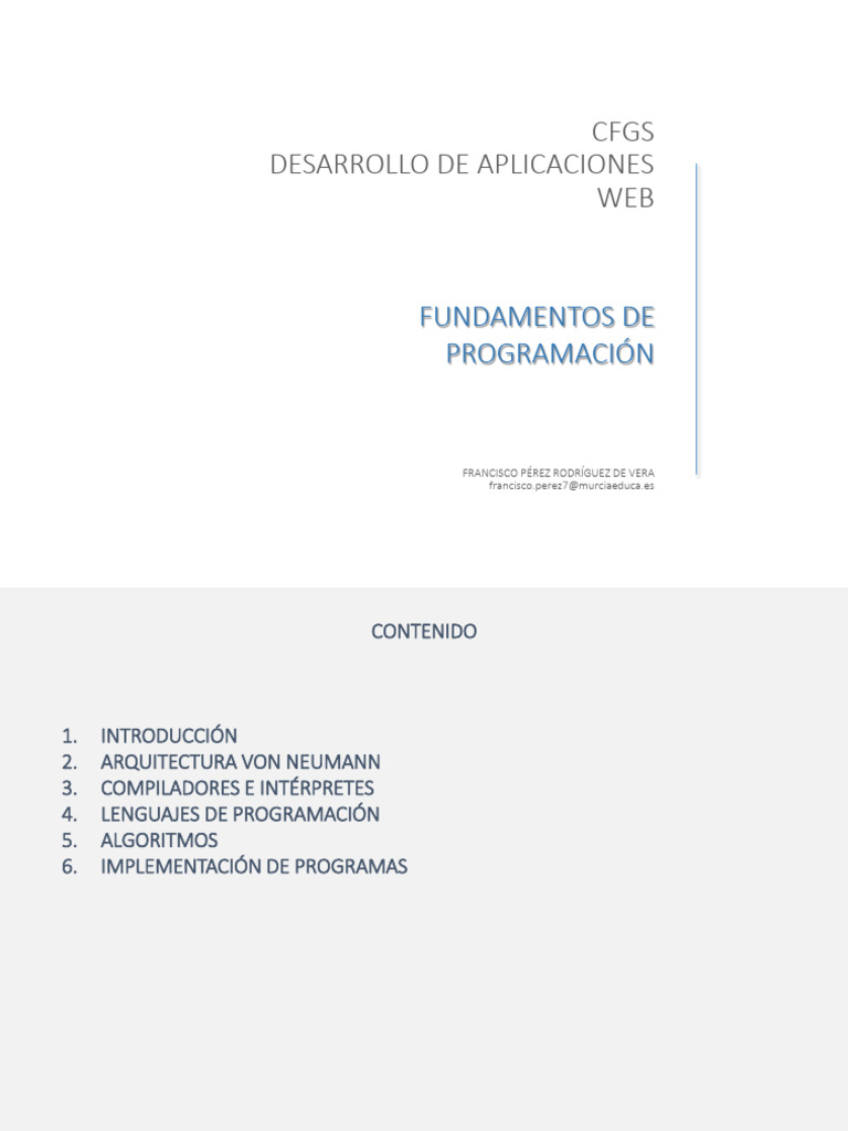 00 Unidad 01 Introducción A La Programación Diapositivas Resumen | PDF | Compilador | Programación
