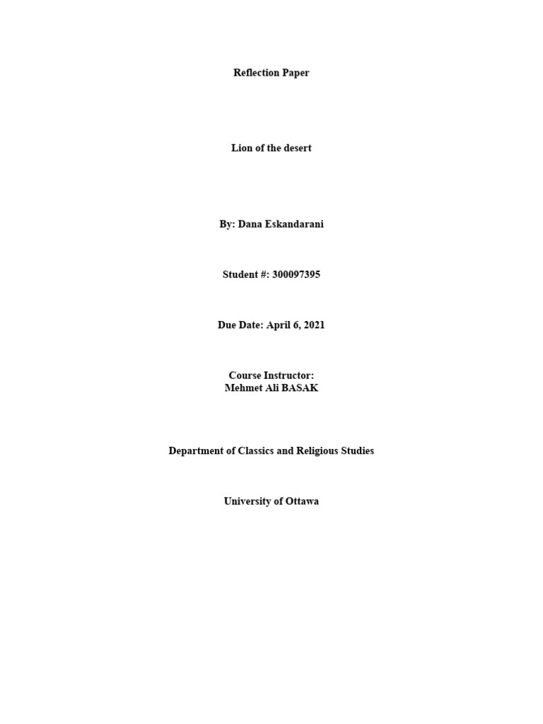 Reflection Paper | PDF | Jihad | Libya