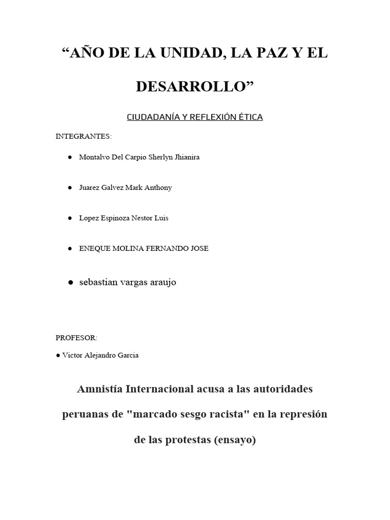 TA2 Ensayo | PDF | Policía | Racismo