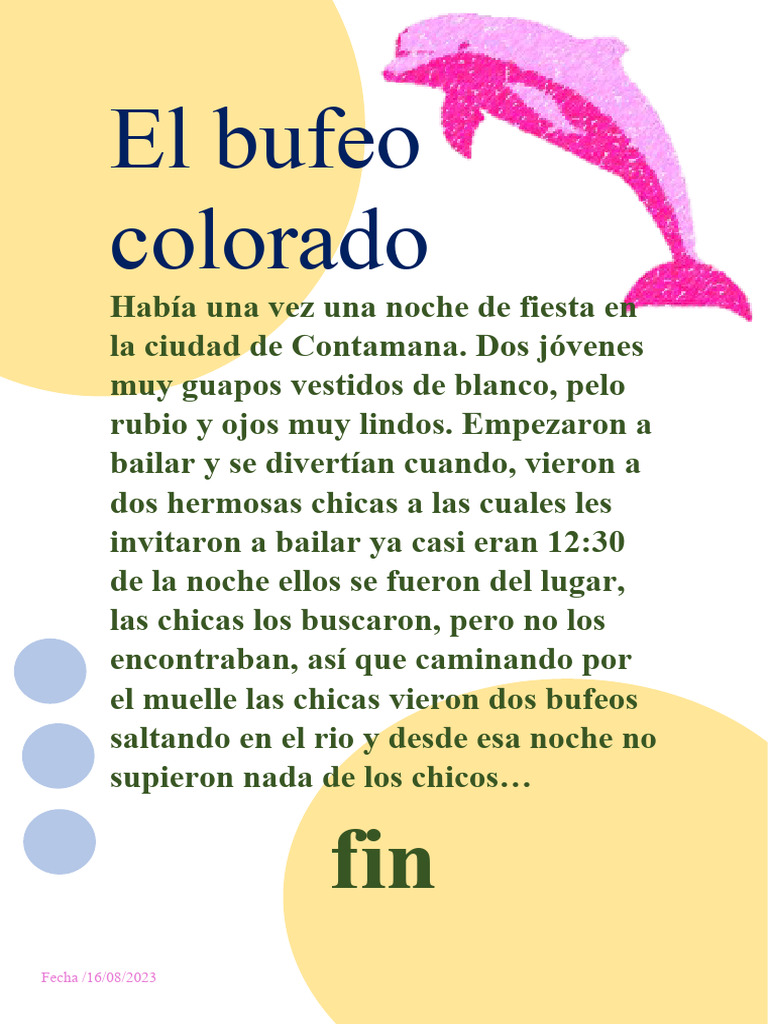 Leyenda del Bufeo Colorado para Niños | PDF | Arte