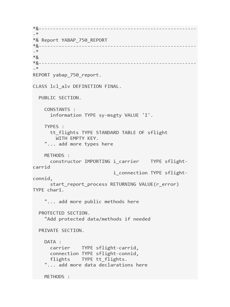 Class ABAP | Download Free PDF | Method (Computer Programming) | Programming